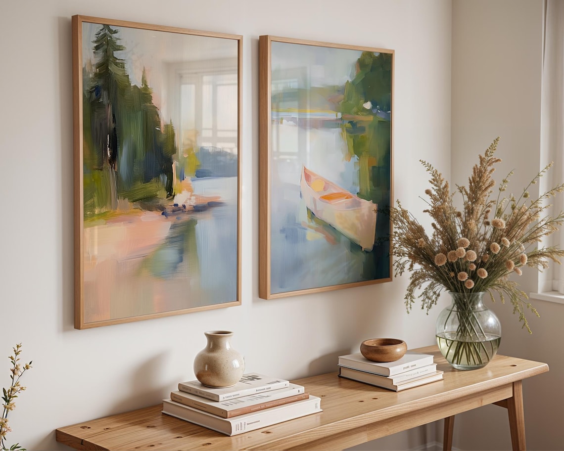 Original Abstract Lake Painting Art Print | Abstract Lake Art | Fine ...
