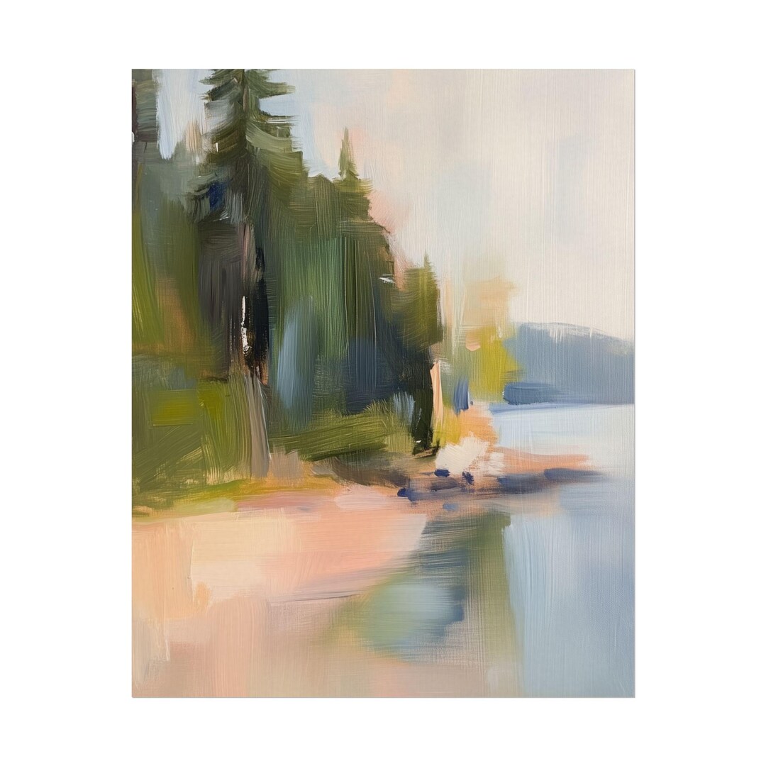 Original Abstract Lake Painting Art Print | Abstract Lake Art | Fine ...