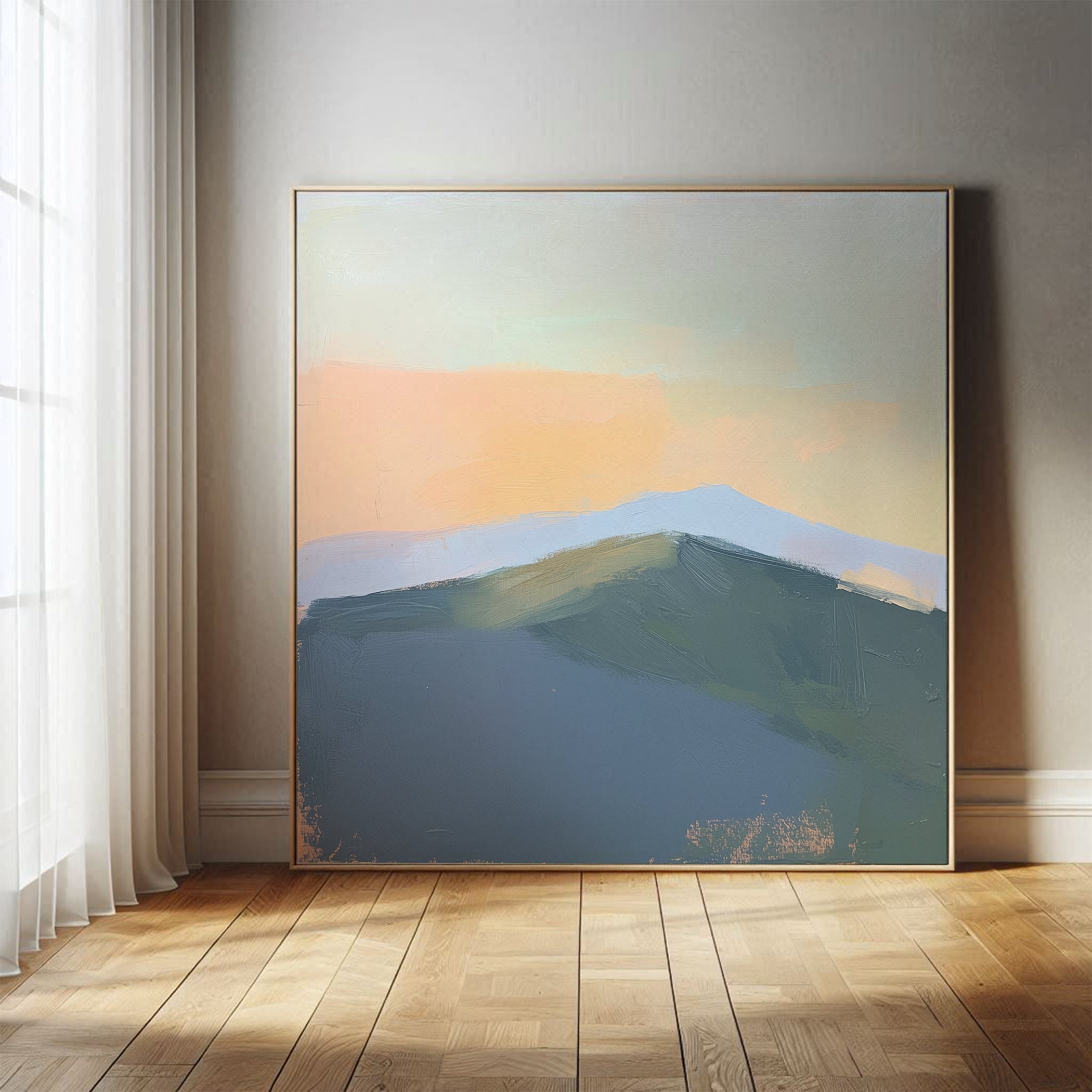 Large Abstract Mountain Art, Large Abstract Mountain Painting, Modern ...
