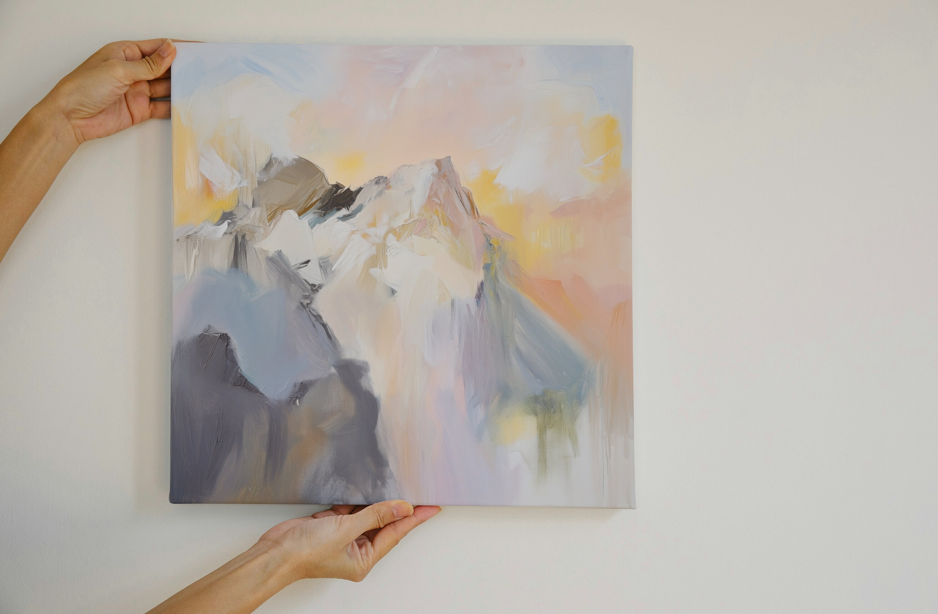 Large Abstract Mountain Art, Large Abstract Grand Tetons Painting ...