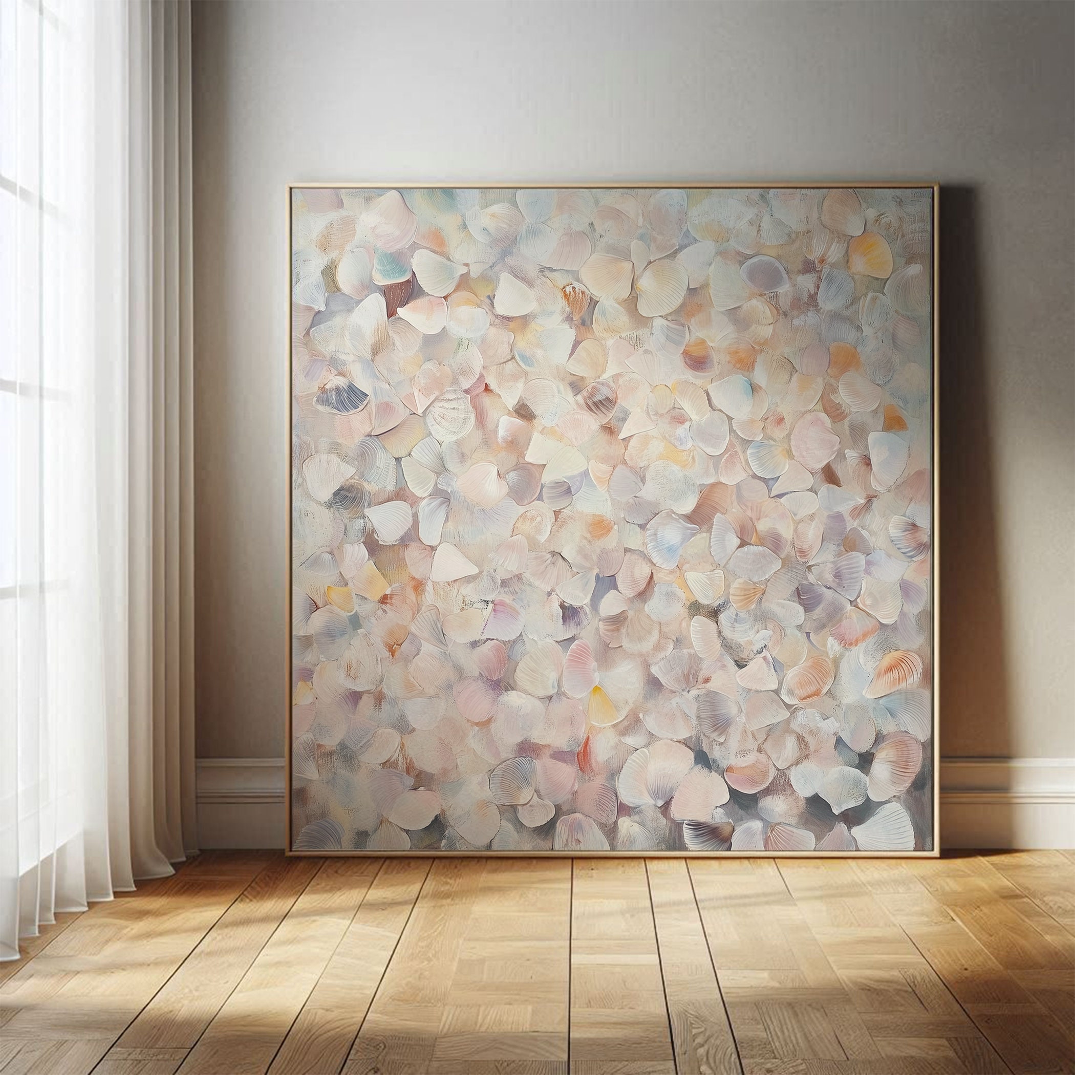 Large Abstract Ocean Art, Large Abstract Seashell Painting, Modern ...