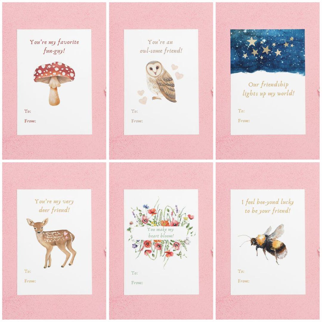Nature Valentine's Day Cards Printable | Woodland Forest School ...