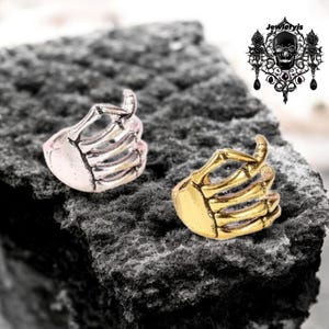 Gothic Skeleton Hand Ear Clip silver Gold Fake Piercing Earringunique ...