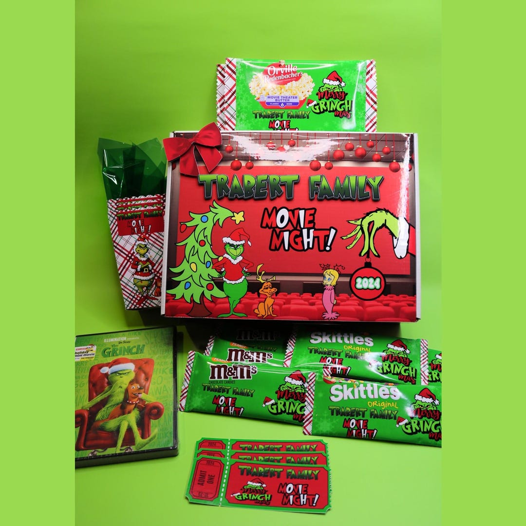 Grinch Family Movie Night Gift Box | Fun & Festive Holiday Bundle for ...