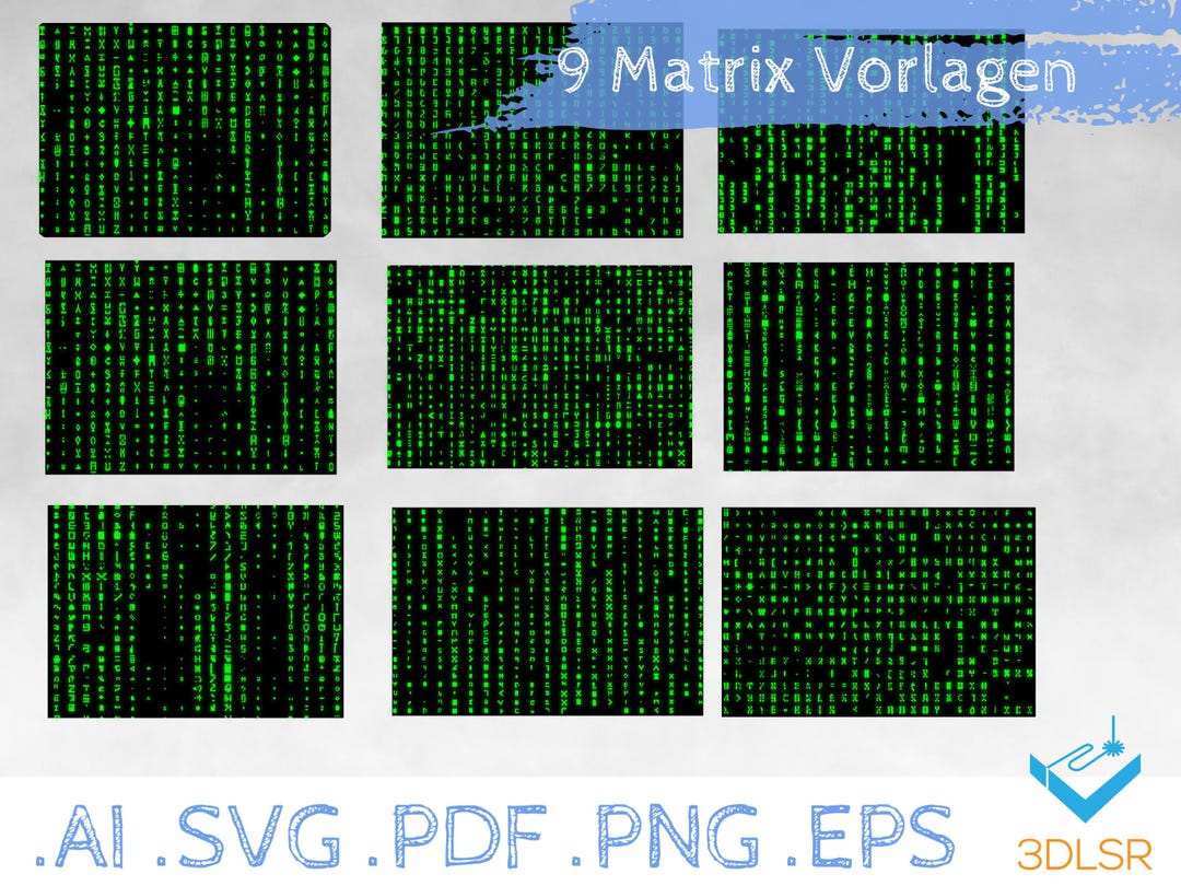 Matrix Design Set – 9 Abstract AI Graphics for Lasers and Co - Etsy