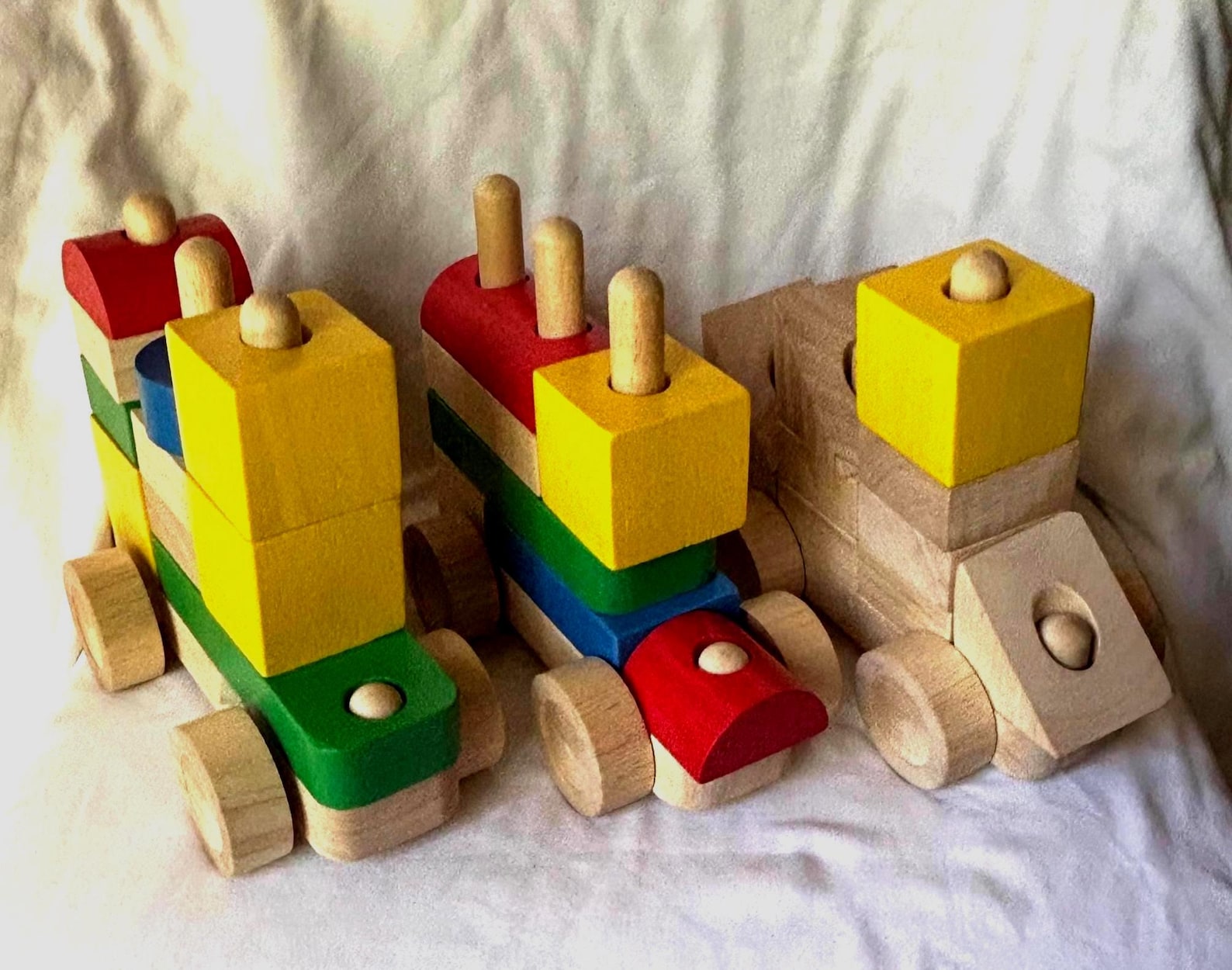 Vintage Wooden Stacking Train Set: 34 Piece Educational Toy - Etsy