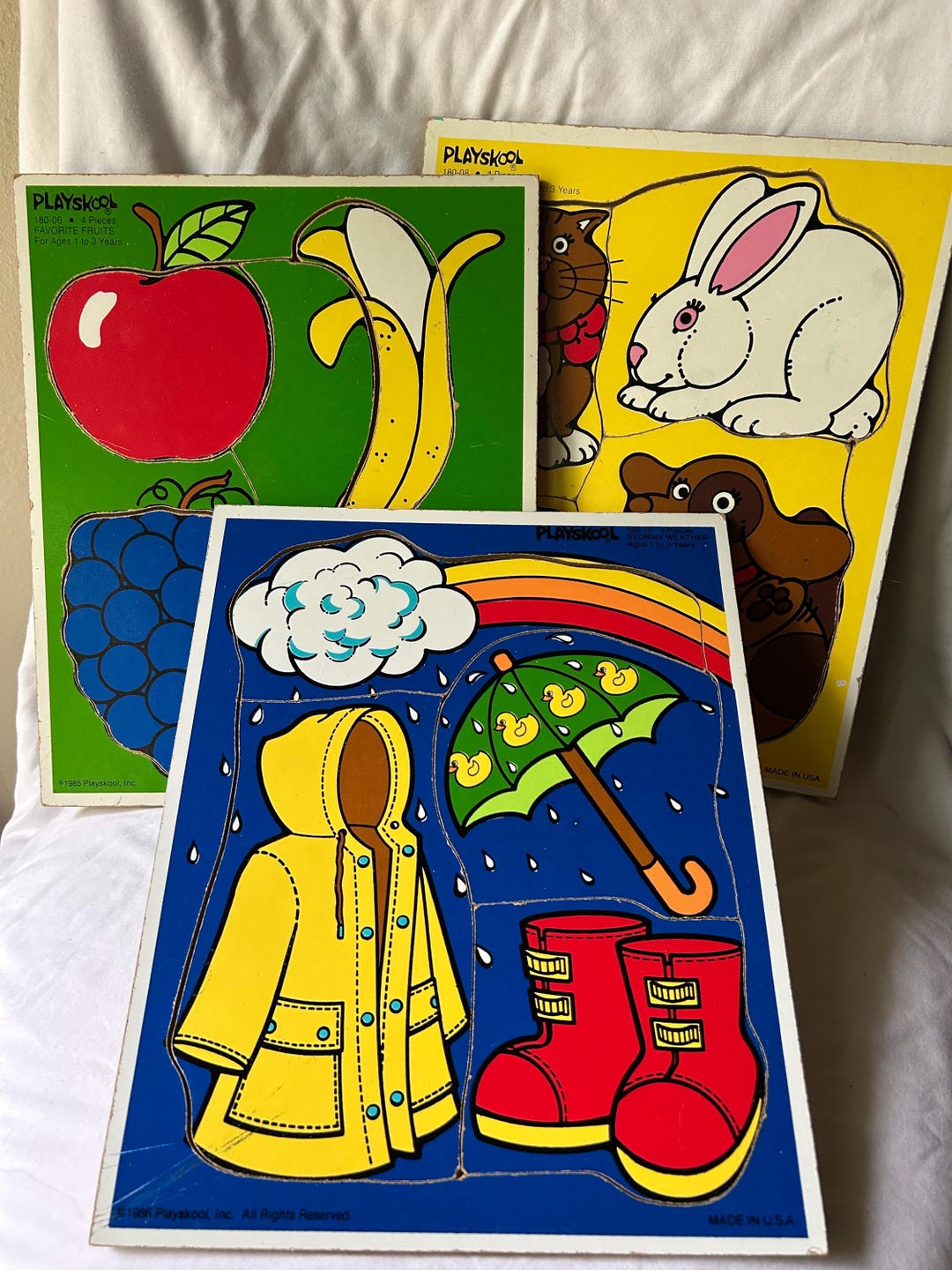 RARE Vintage Children's Playskool WOODEN PUZZLE - Weather Puzzle ...