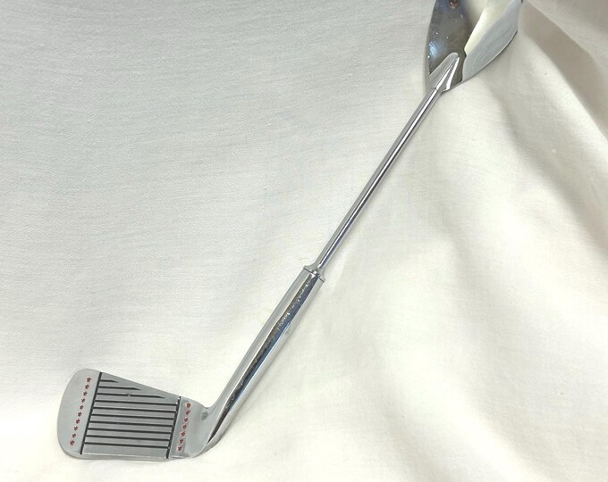 Vintage Chrome GOLF CLUB Cocktail SPOON 9 3/4" X 2 3/4" Drink Stirrer ...