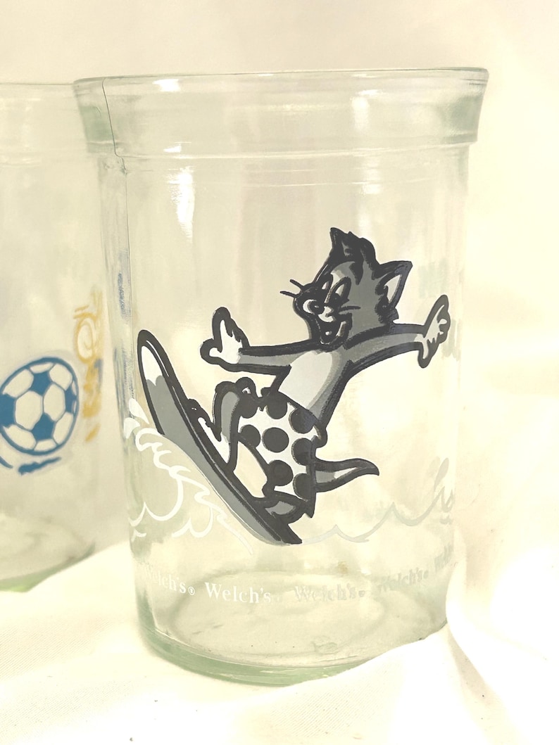 Vintage 1991 Welch's Tom & Jerry Cartoon Juice Glasses - Set of 3 - Etsy