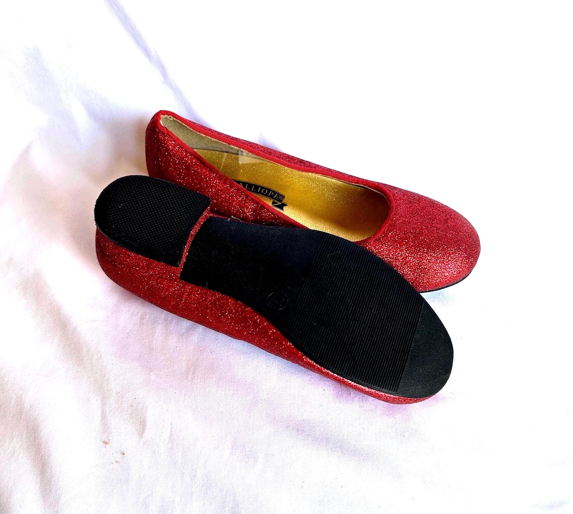 Vintage Calliope Ruby Red Sparkle Shoes - Girl's Size 12 Slip-ons - Etsy
