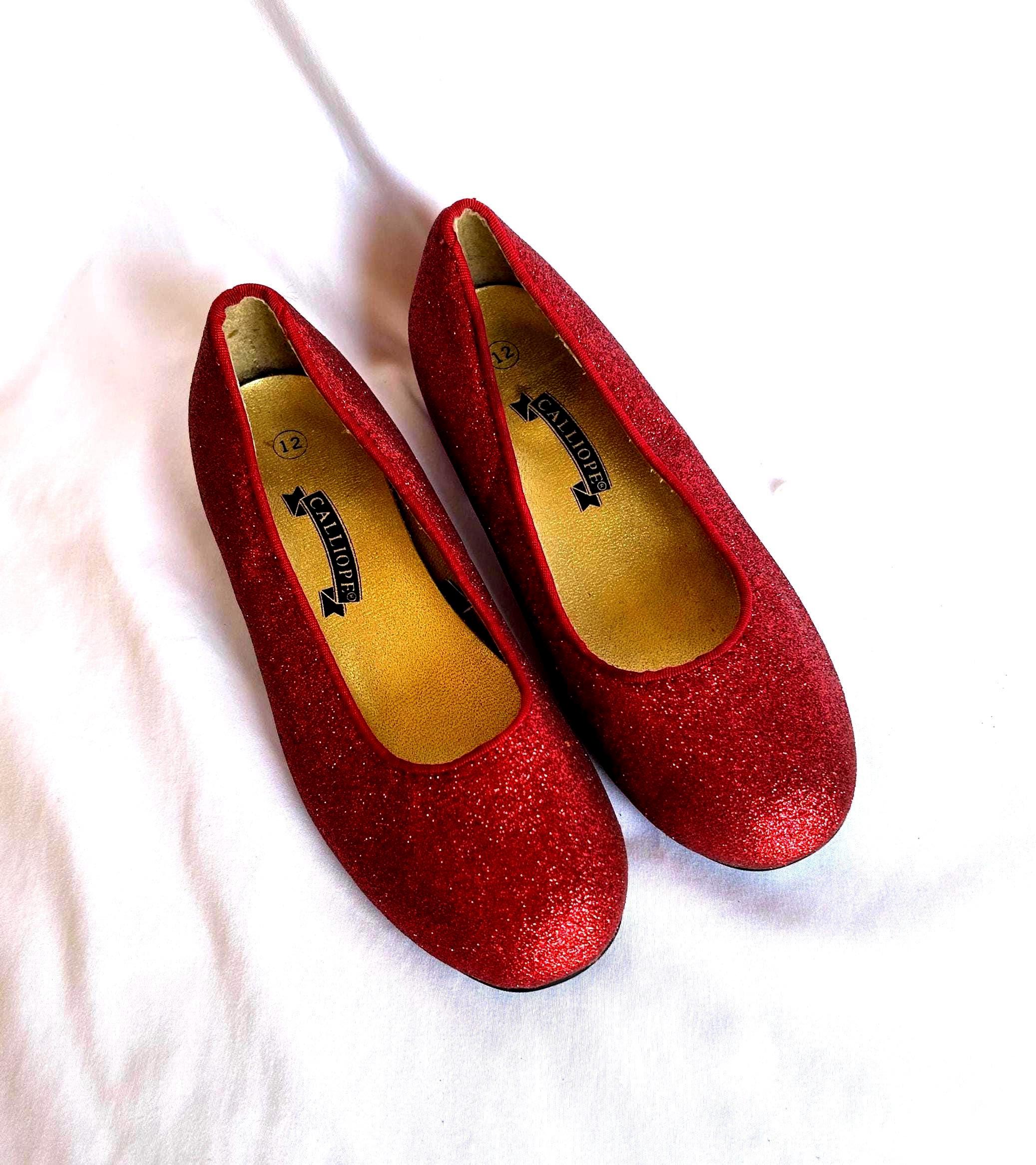 Vintage Calliope Ruby Red Sparkle Shoes - Girl's Size 12 Slip-ons - Etsy