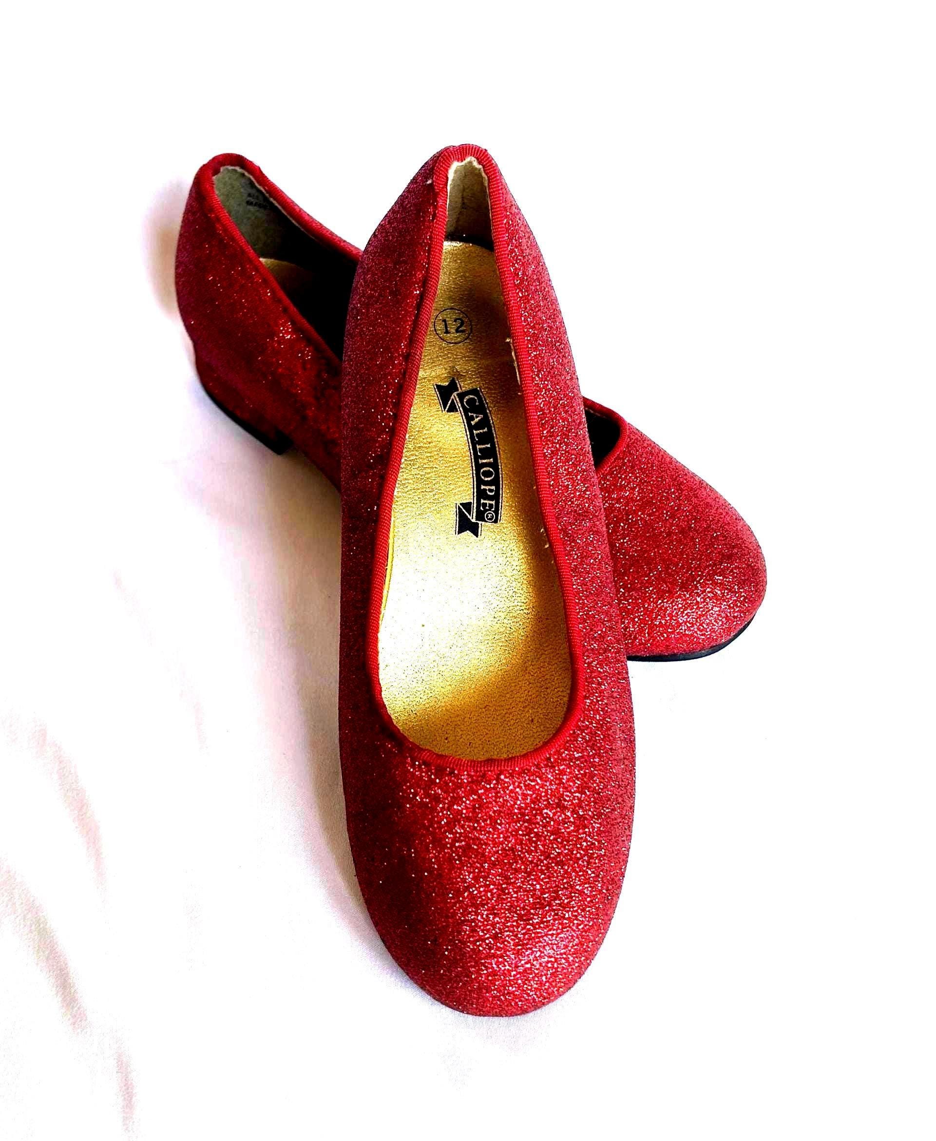 Vintage Calliope Ruby Red Sparkle Shoes - Girl's Size 12 Slip-ons - Etsy