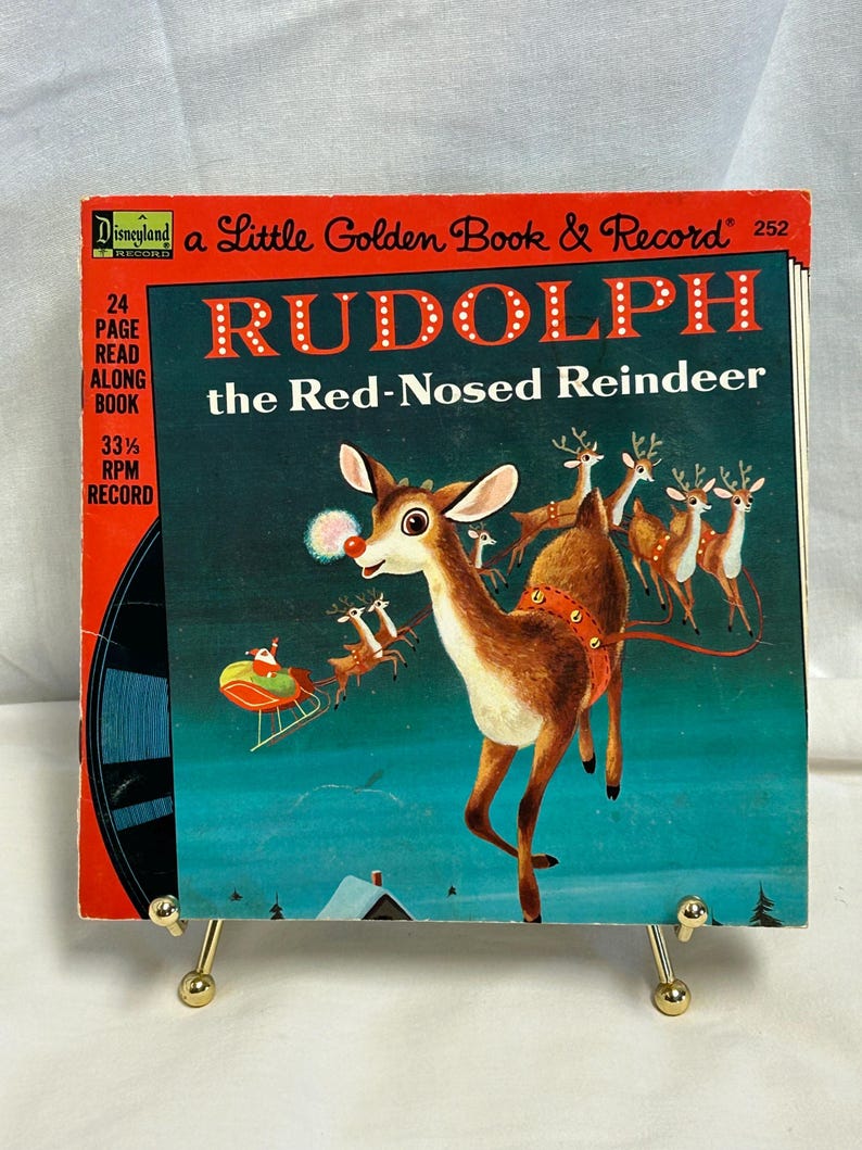 Vintage RUDOLPH the Red-nosed Reindeer 24 Page Read Along Book and ...
