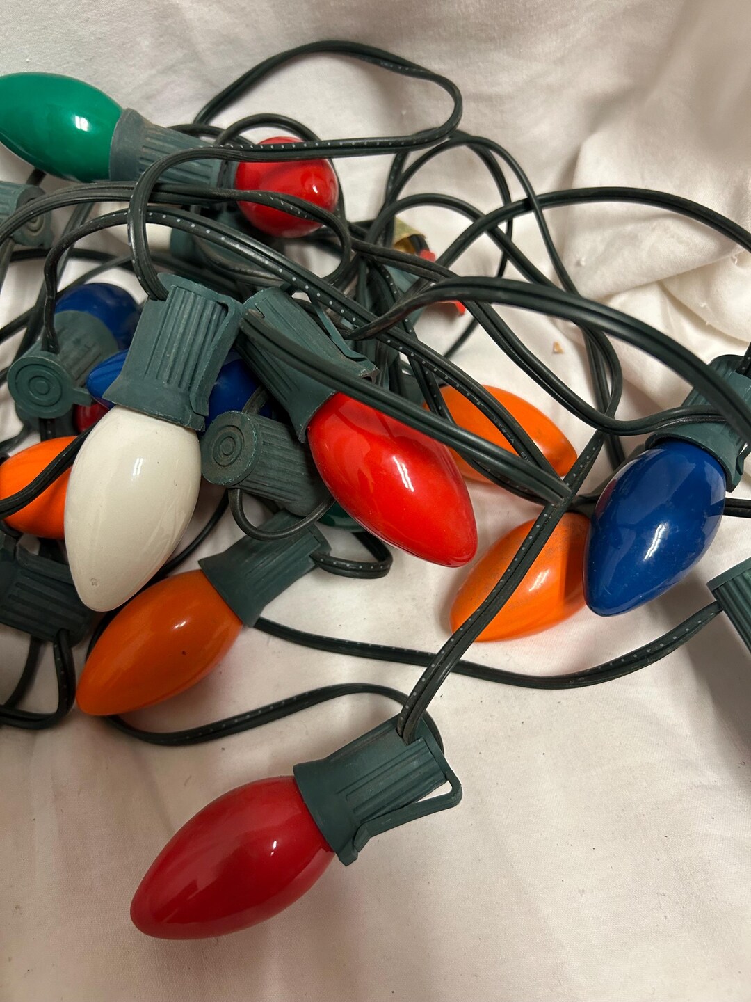 Vintage Outdoor CHRISTMAS LIGHTS 3 Strings C9 MULTI Colored Bulbs ...