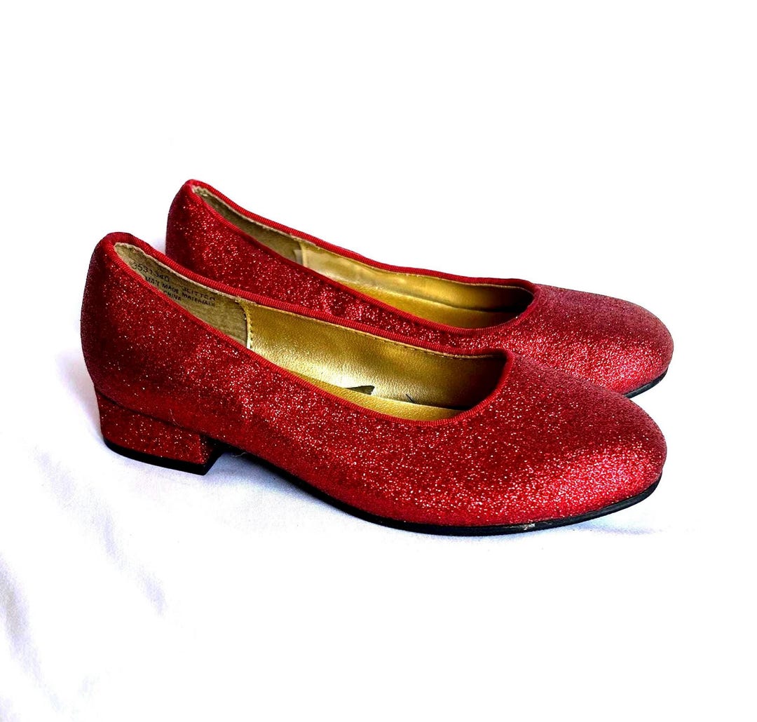 Vintage Calliope Ruby Red Sparkle Shoes - Girl's Size 12 Slip-ons - Etsy