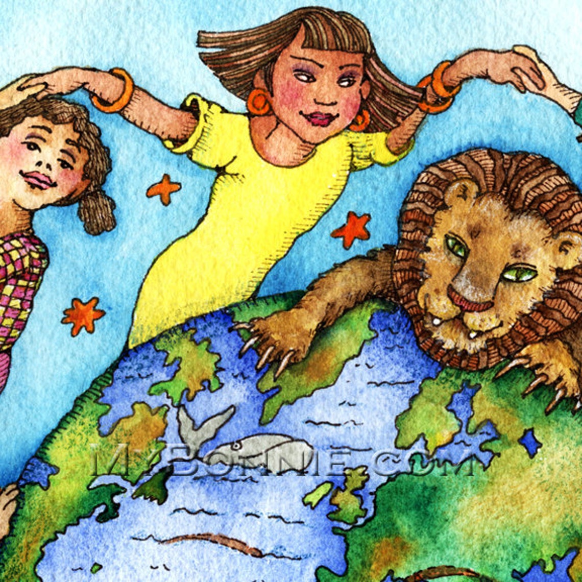 MULTI-CULTURAL. Painting. Children. World. FAMILY. Planet Earth. Peace ...