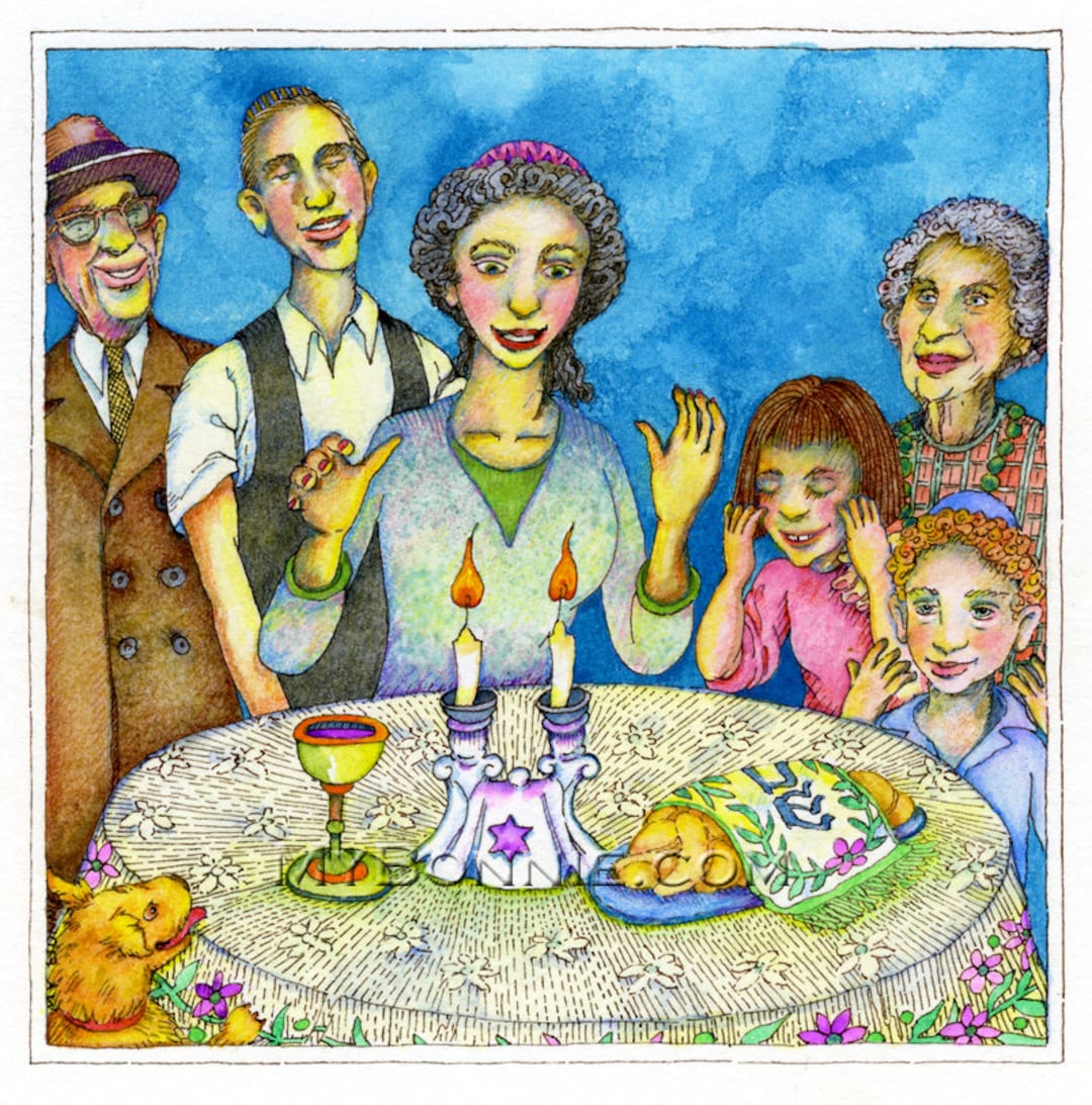 Gift. SABBATH. SHABBAT. Family. JEWISH. Decor. Blessing. Candles. Wine ...