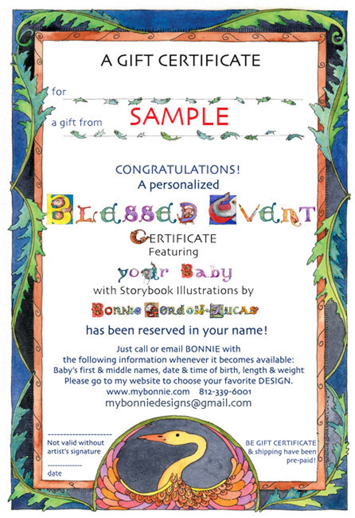 Nursery Rhyme Art. BIRTH & ADOPTION Certificates. Personalized. My Baby ...