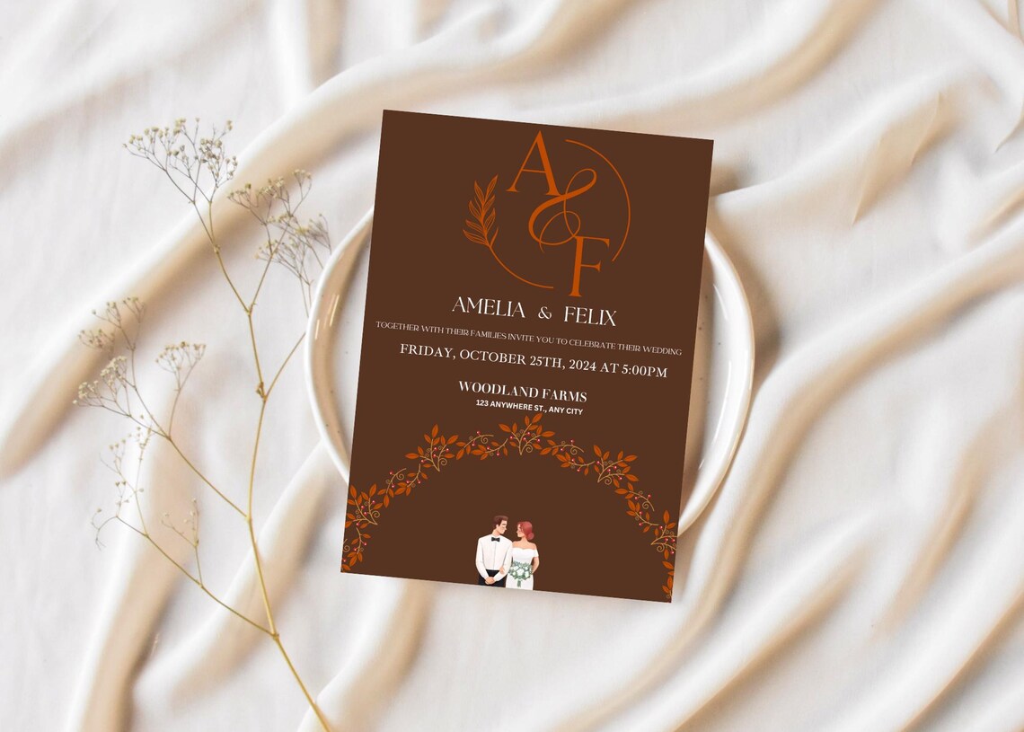 Fall Wedding Template, Designed to Capture a Fall Celebration's Cosy ...