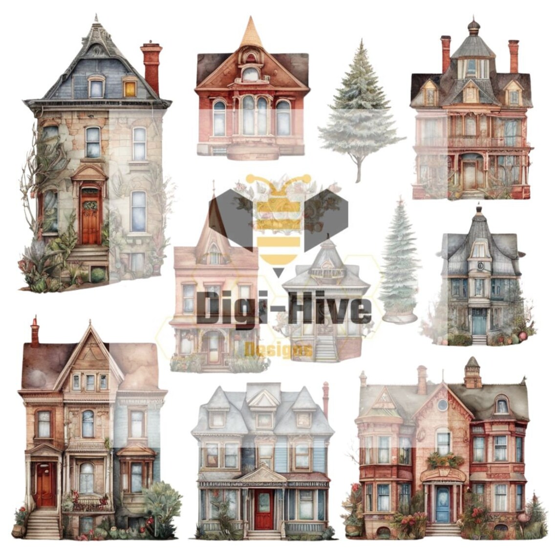 Elegant Home Watercolor Clip Art Set; Home Decor; Clip Art - Etsy