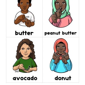 ASL Montessori Food Flashcards; 28 Food Words in ASL; Awesome Digital ...