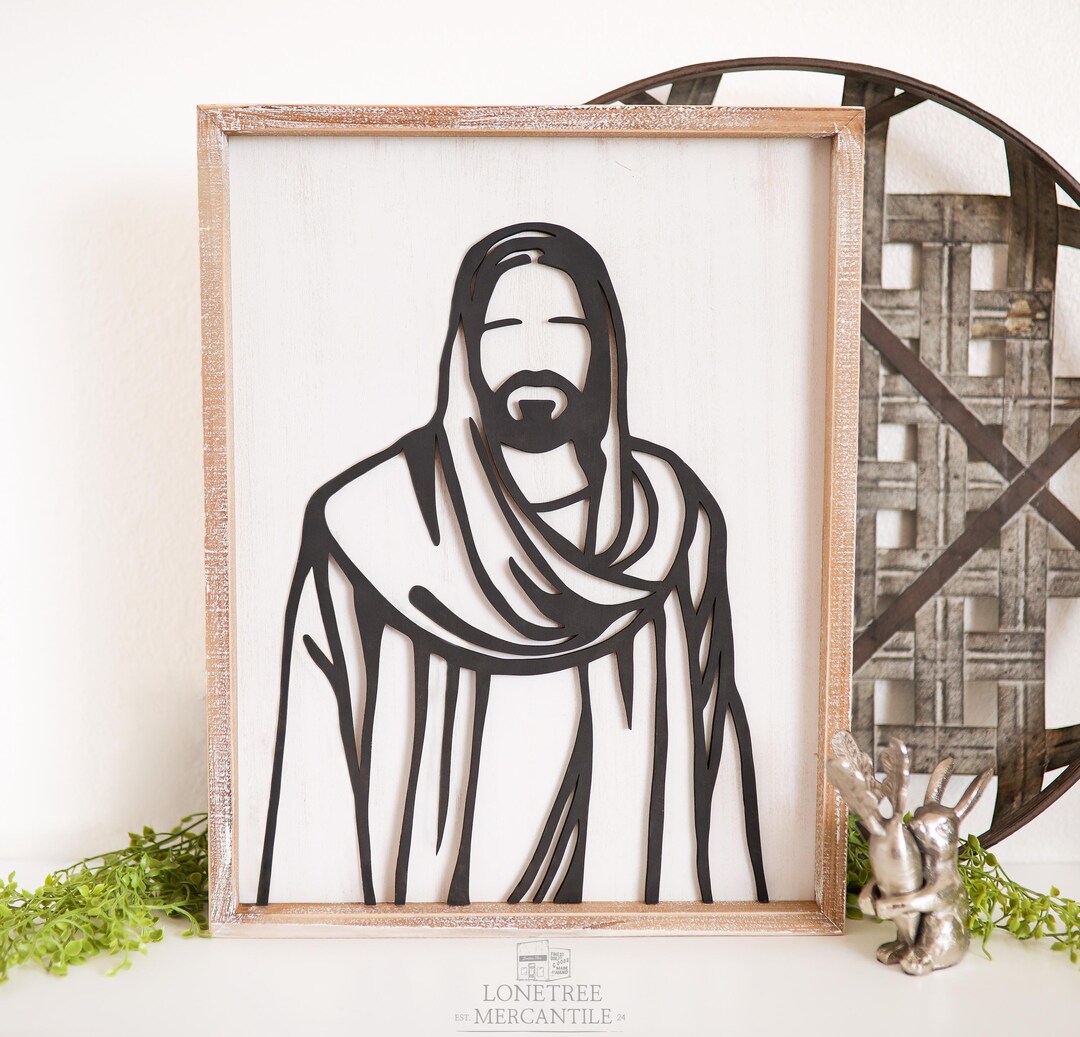 Jesus Wooden Sign, Christian Art, Jesus Sign, Picture of Christ, LDS ...