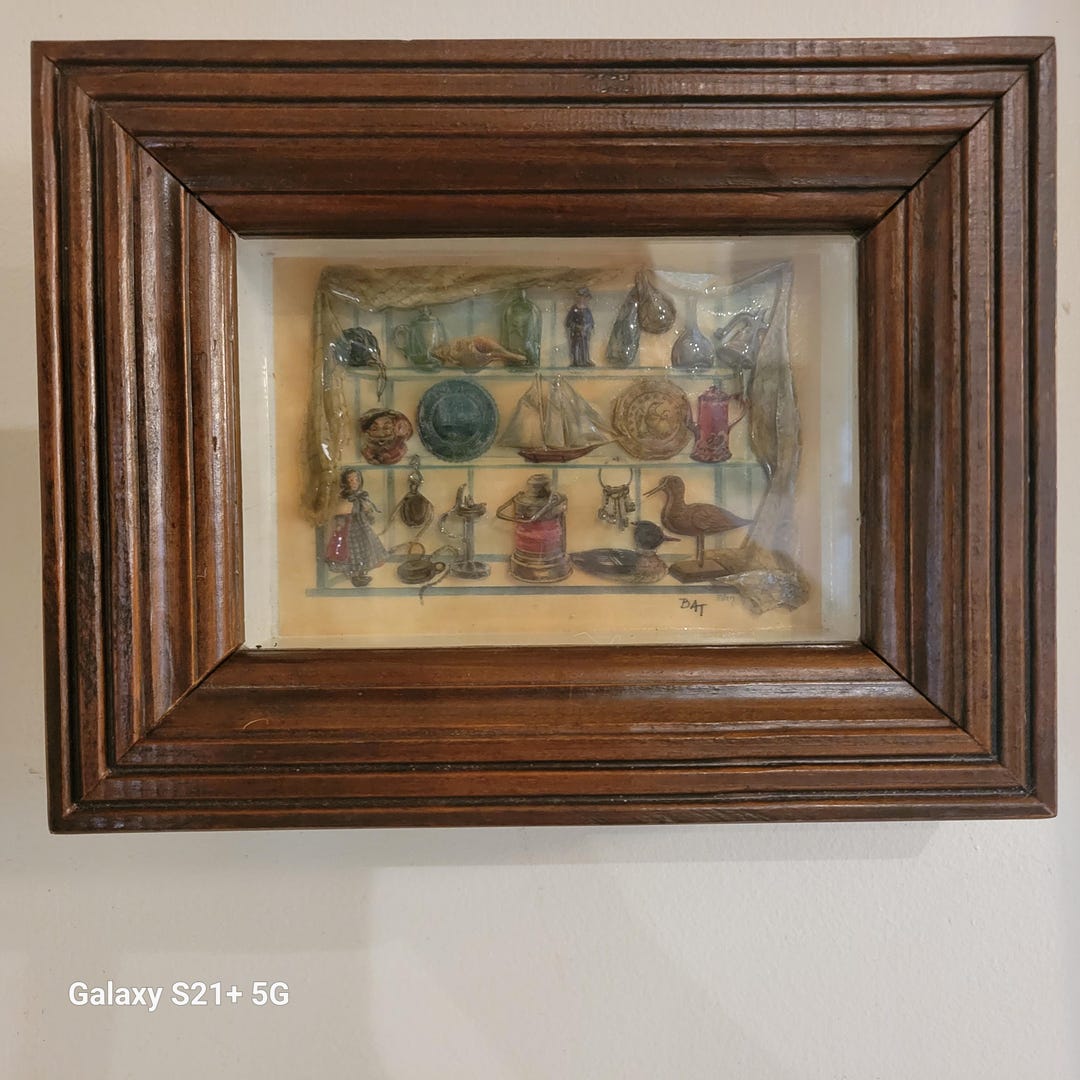 Vintage Shadow Box Decoupage Wall Art Pair 2 - Etsy