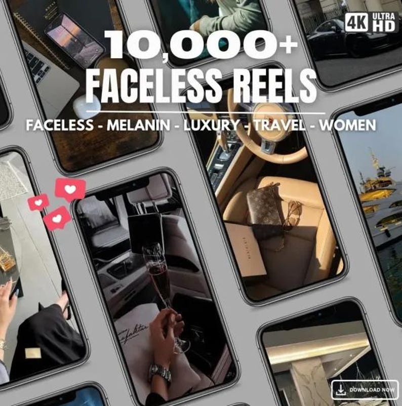 10,000 Faceless Aesthetic Videos 4K 1080P Luxury Lifestyle Reels Pack ...