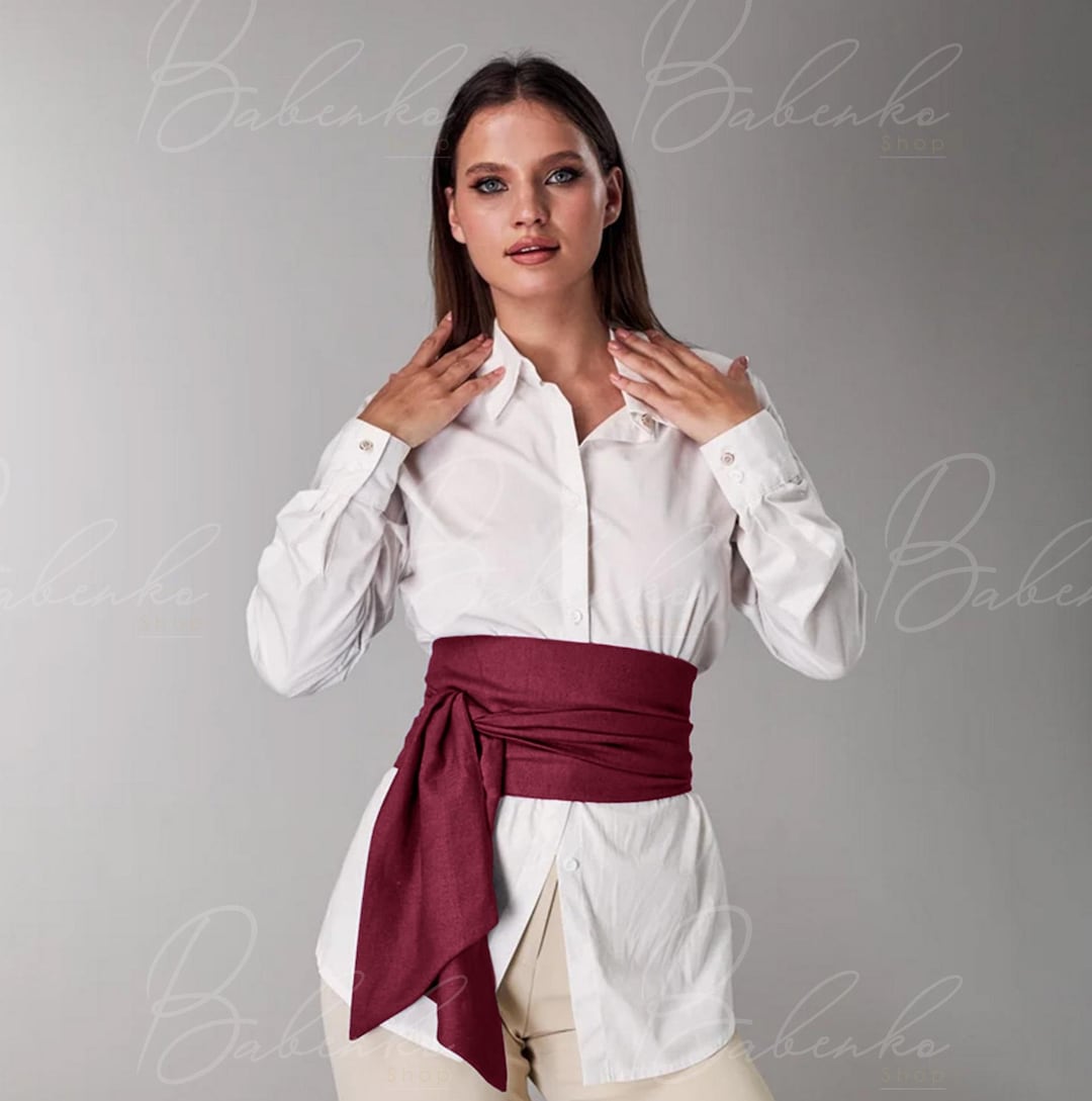 Linen Dress Belt, Wide Waist Belt, Wrap Belt, Linen Wrap Belt, Long ...