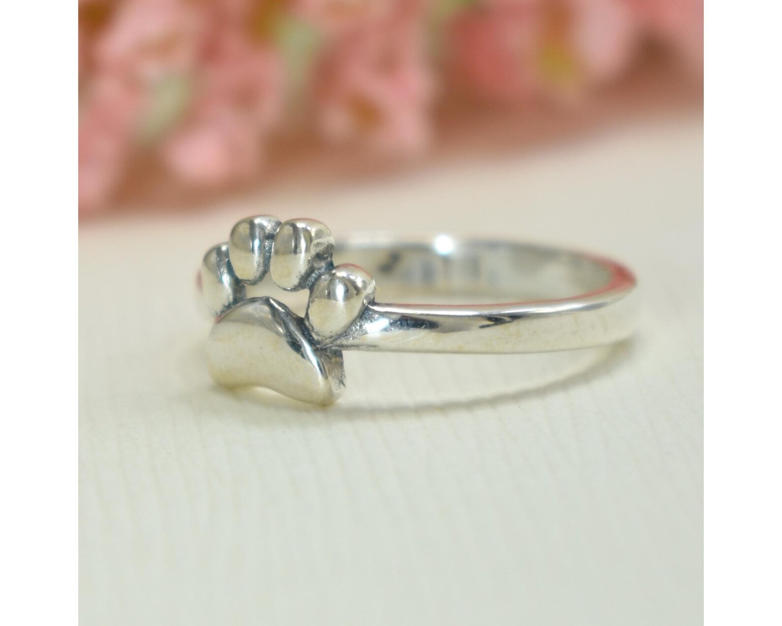Sterling Silver Dog Paw Ring | Adorable Paw Print Jewelry for Pet ...