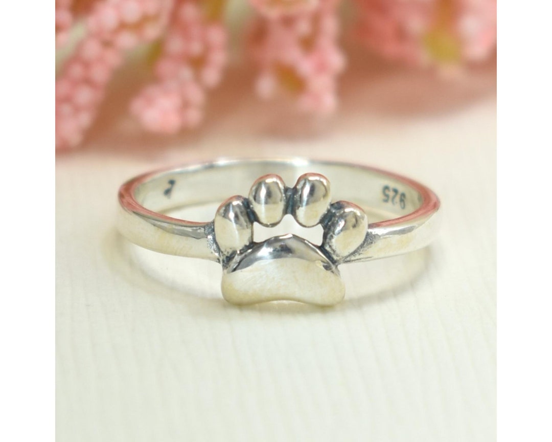 Sterling Silver Dog Paw Ring | Adorable Paw Print Jewelry for Pet ...