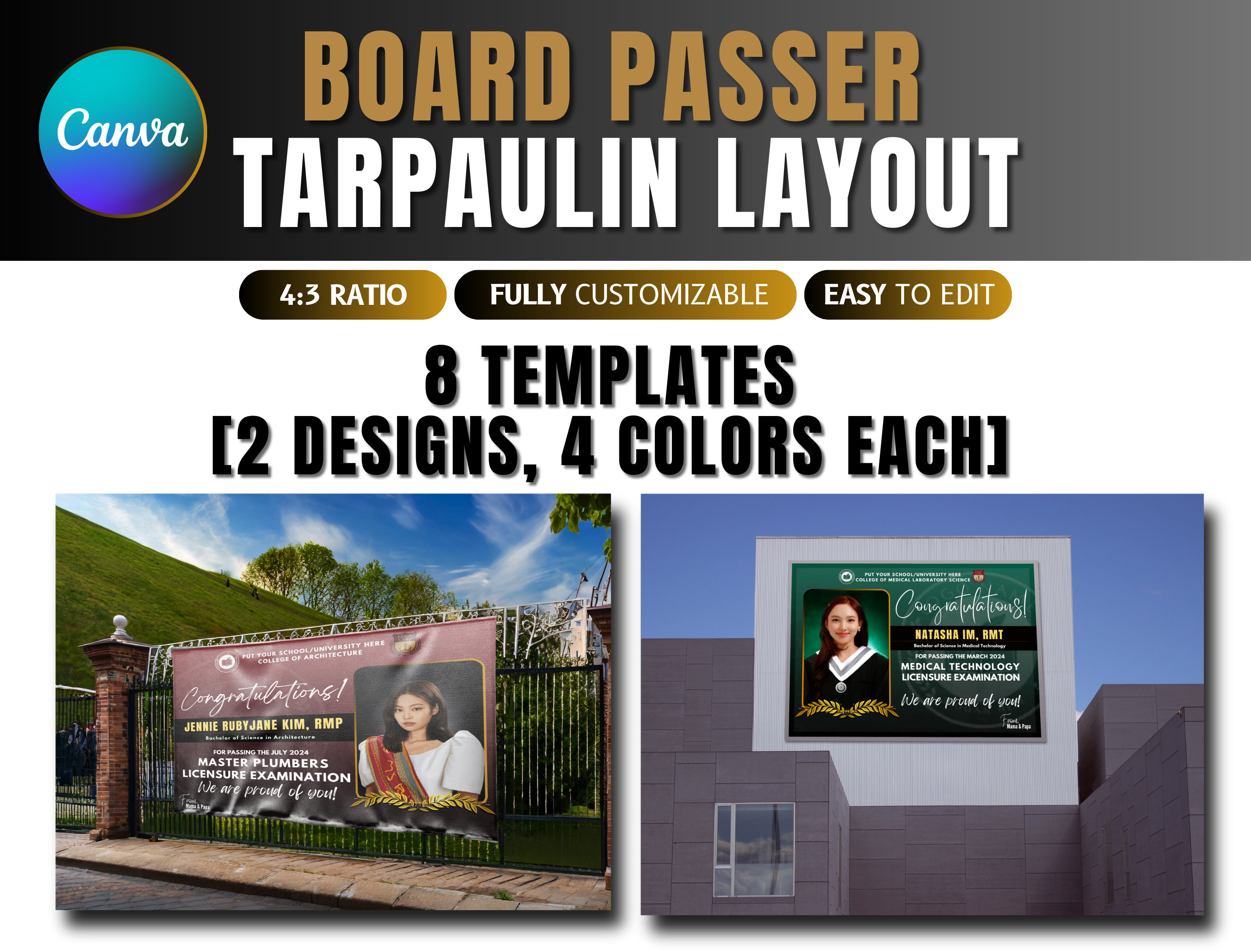 Board Exam Passer Congratulations Tarpaulin Banner Editable in Canva ...