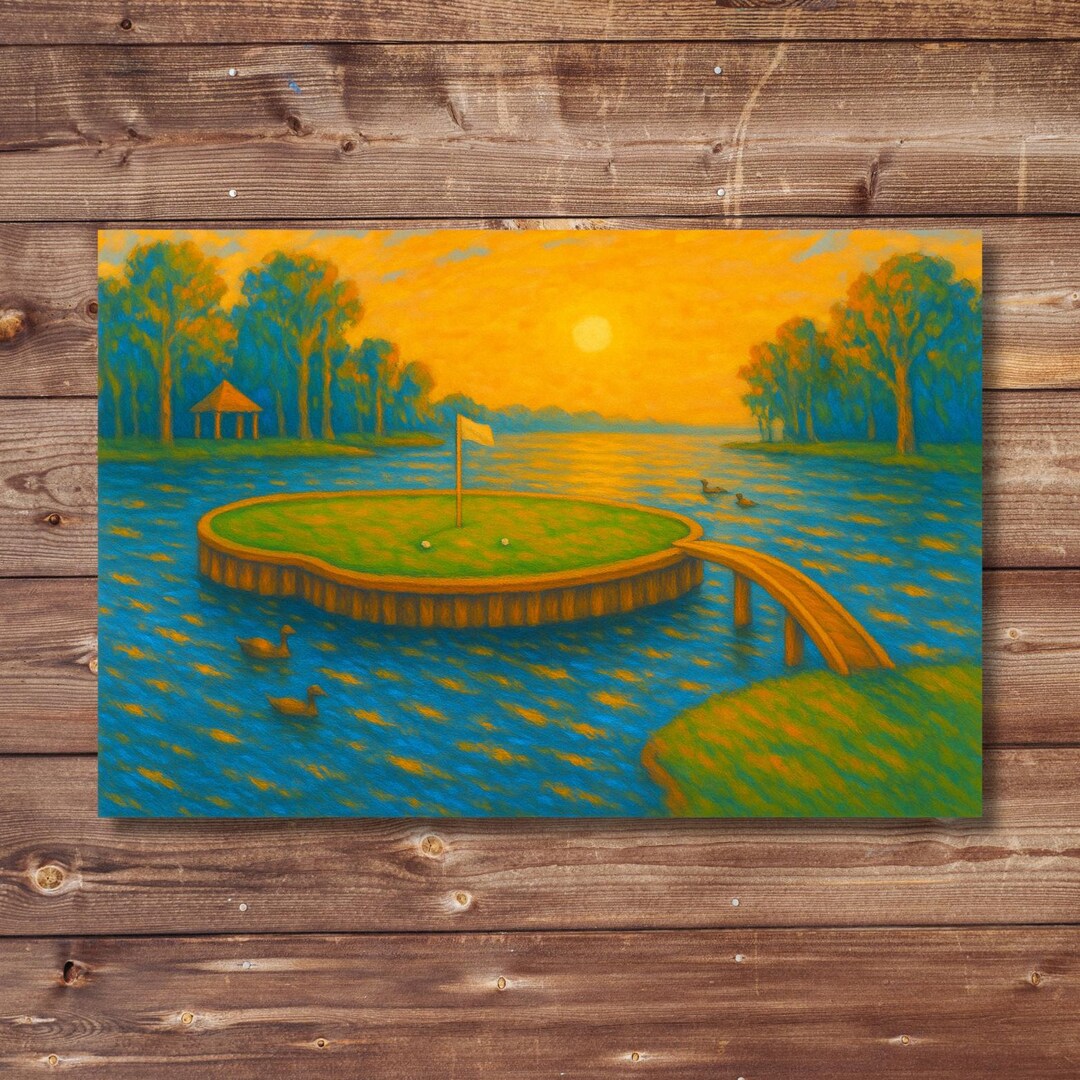 TPC Sawgrass Artwork, Impressionist Golf Landscape, Golf Course Artwork ...