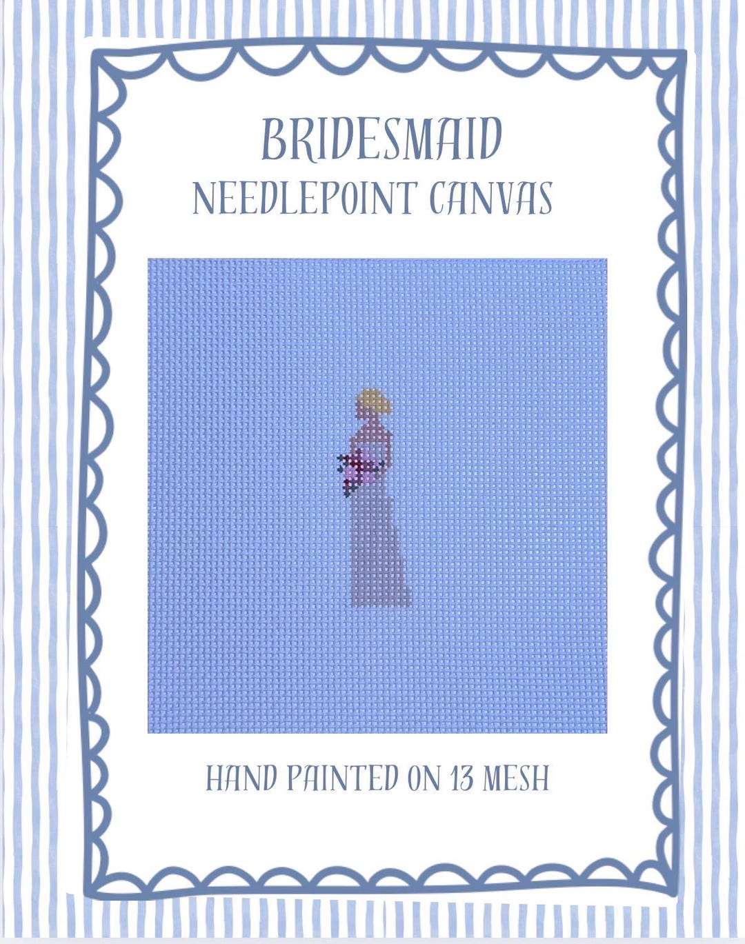 BRIDESMAID Needlepoint Canvas | Hand Painted on 13 Mesh | Stitch ...
