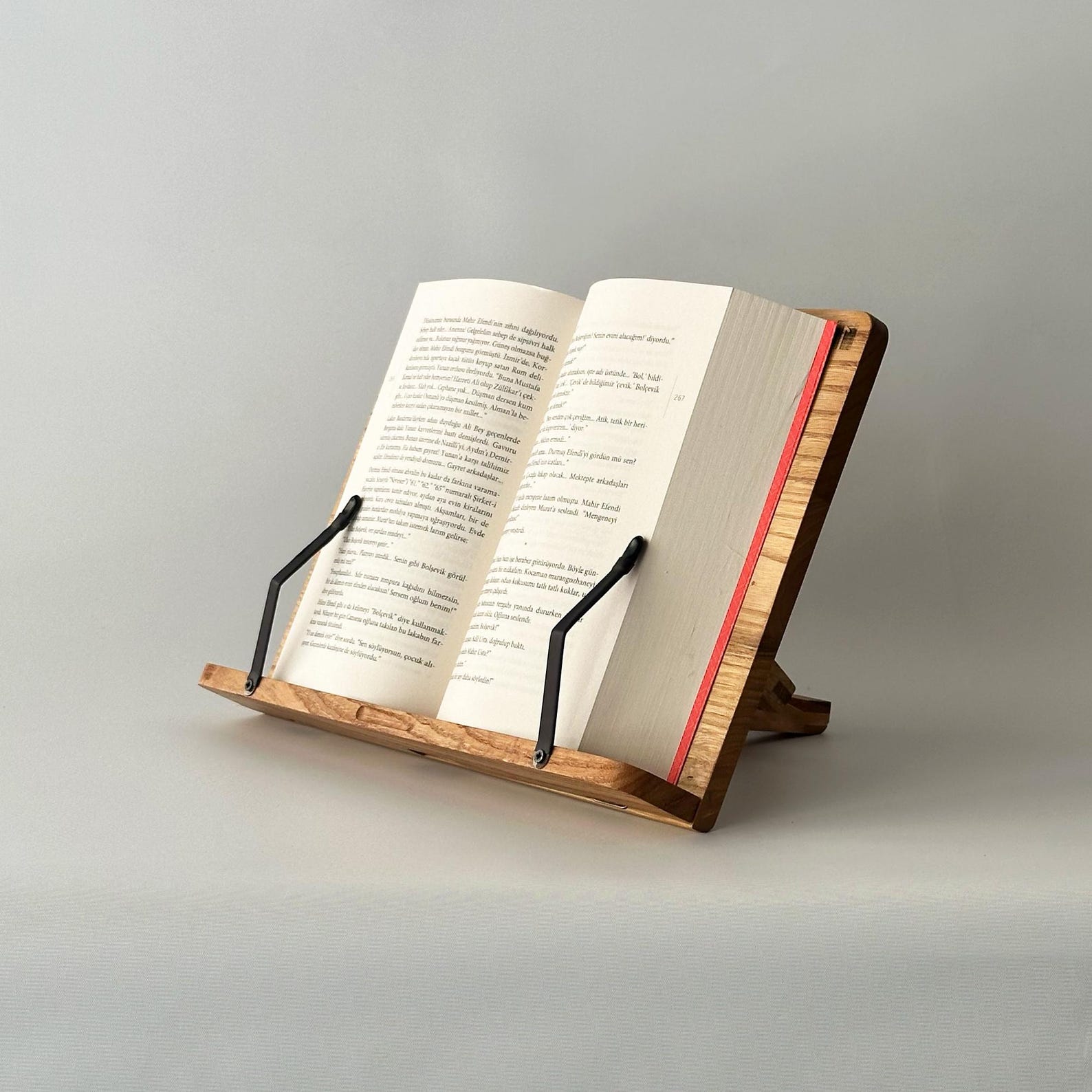 Personalized Solid Chestnut Wood Book Stand: Cookbook Holder ...
