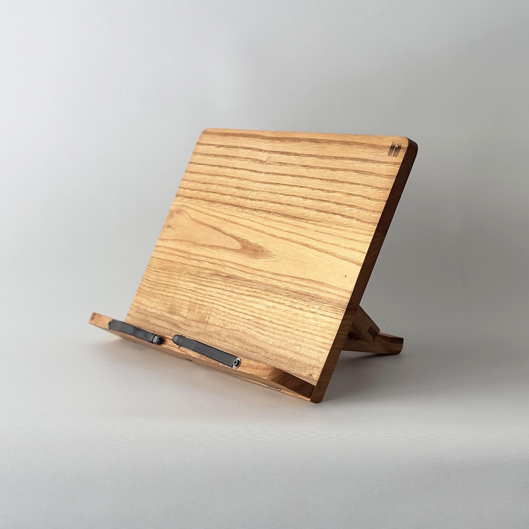 Personalized Solid Chestnut Wood Book Stand: Cookbook Holder ...