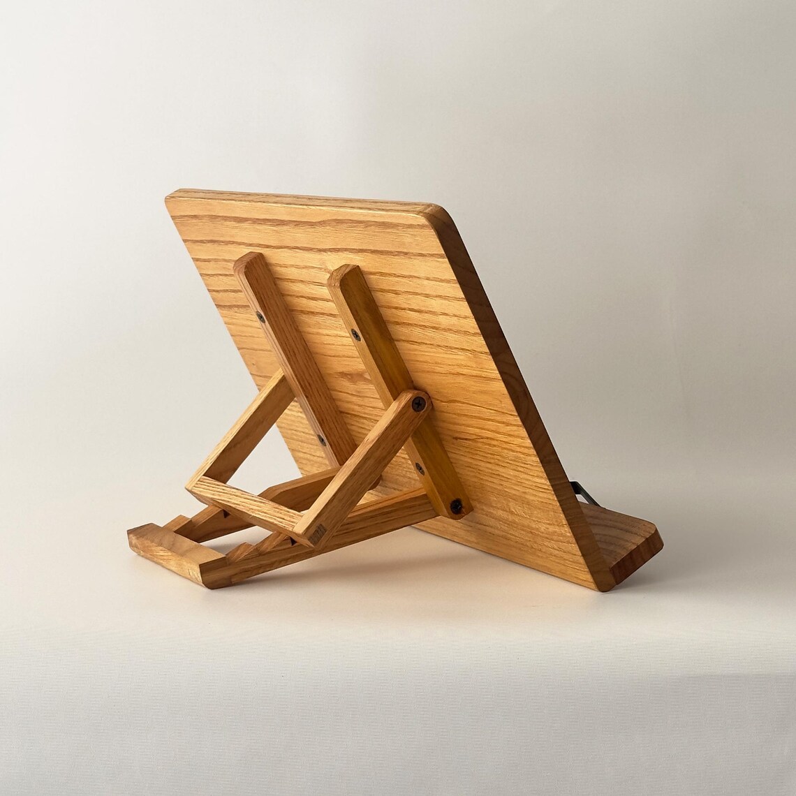 Personalized Solid Chestnut Wood Book Stand: Cookbook Holder ...