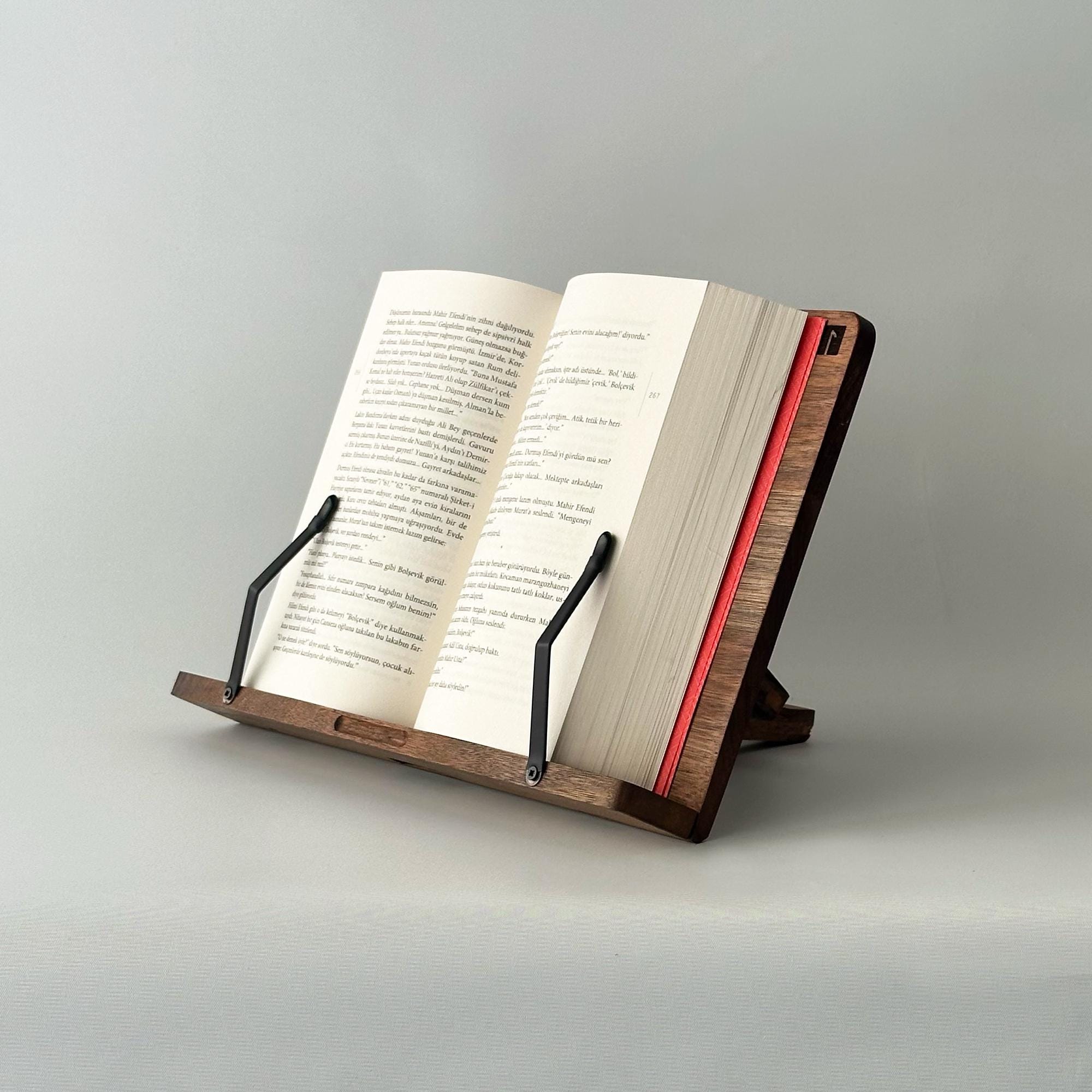 Personalized Walnut Wood Book Stand: Adjustable Recipe Holder - Etsy
