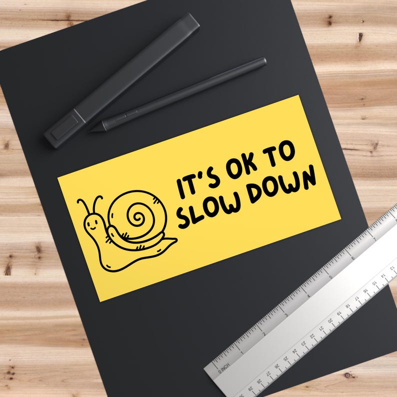 Slow Down Bumper Sticker | Snail Car Decal | Slow and Steady Waterproof ...