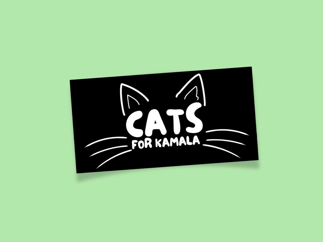 Cats for Kamala Harris Bumper Sticker Madam President Harris Walz Car ...