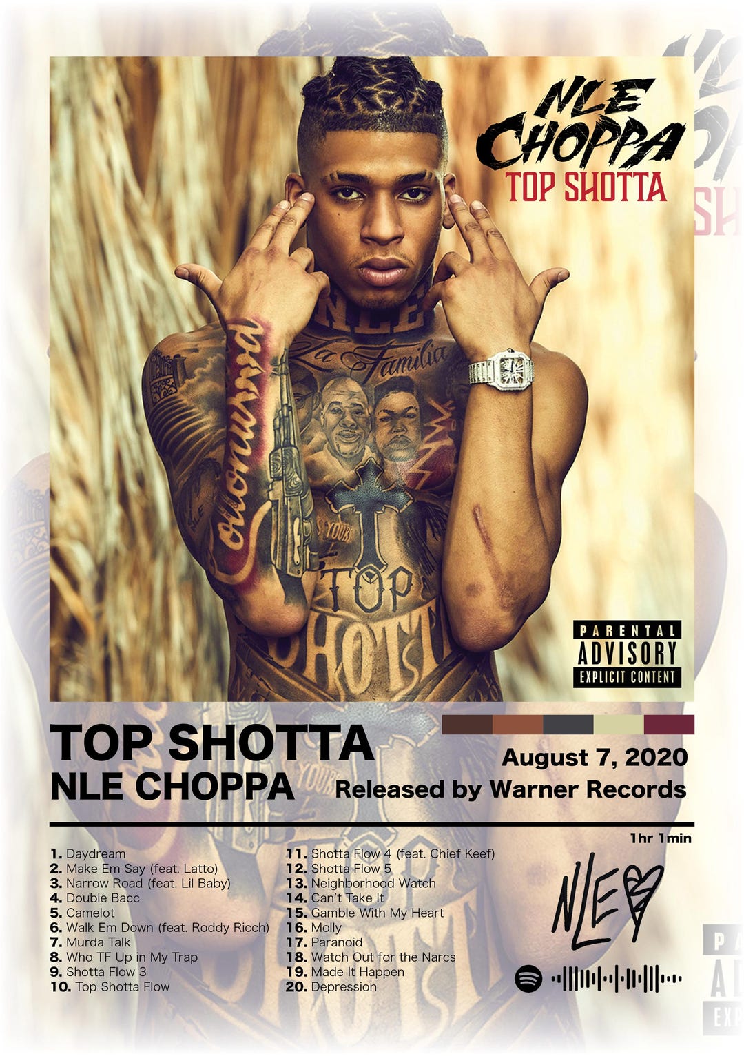 Top Shotta by NLE Choppa | Album Cover A2 Poster - Etsy