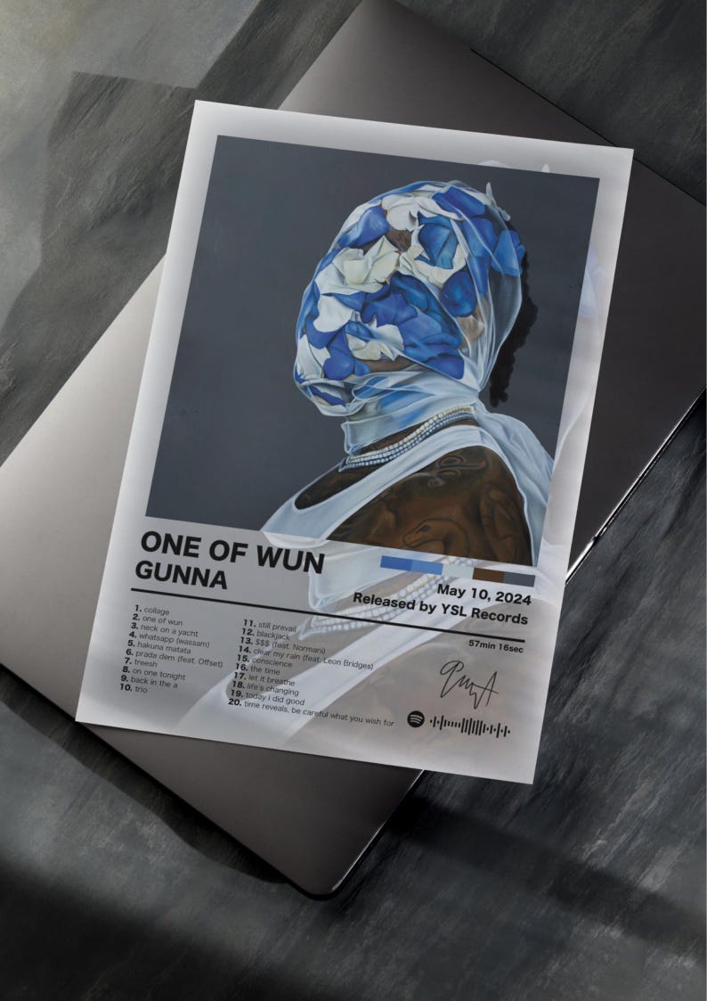 One of Wun by Gunna | Album Cover A2 Print - Etsy Australia