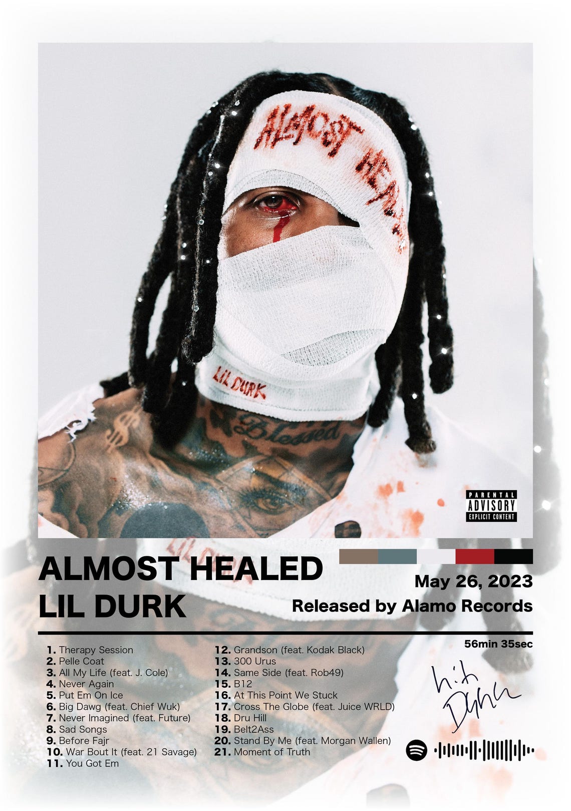 Almost Healed By Lil Durk Album Cover A2 Poster Etsy Uk