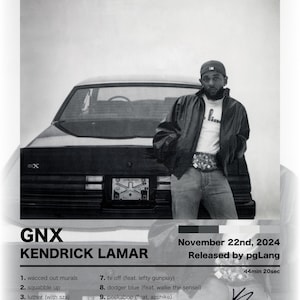 GNX by Kendrick Lamar | Album Cover A2 Poster - Etsy
