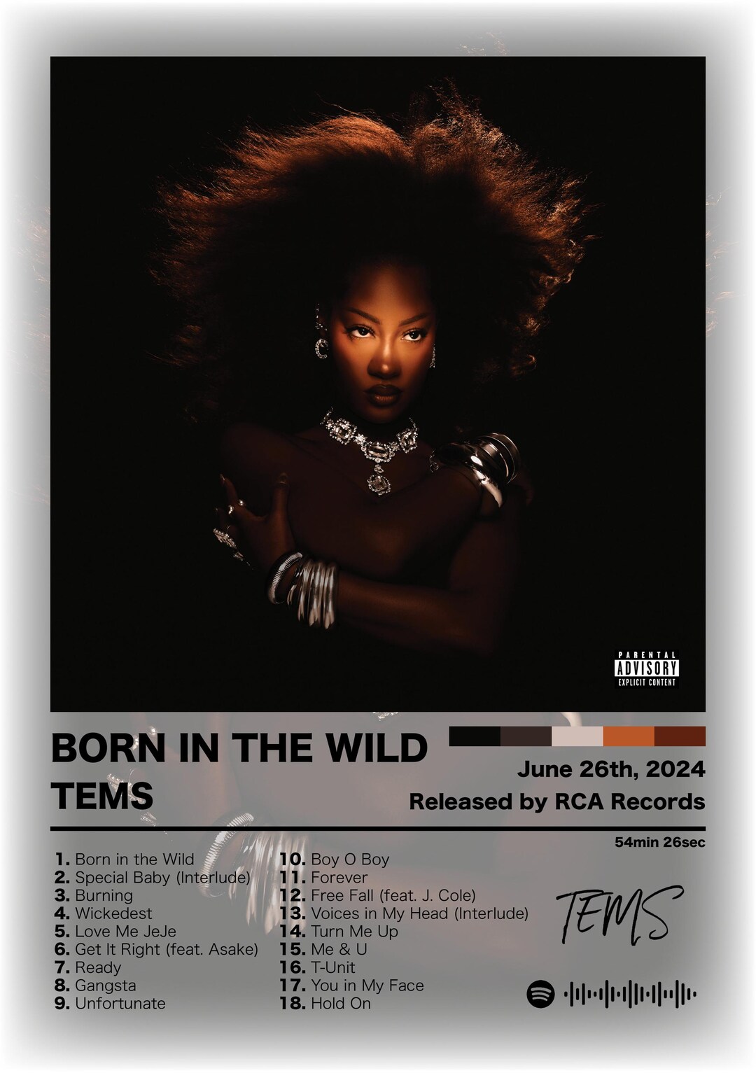 Born in the Wild by Tems | Album Cover A2 Poster - Etsy UK