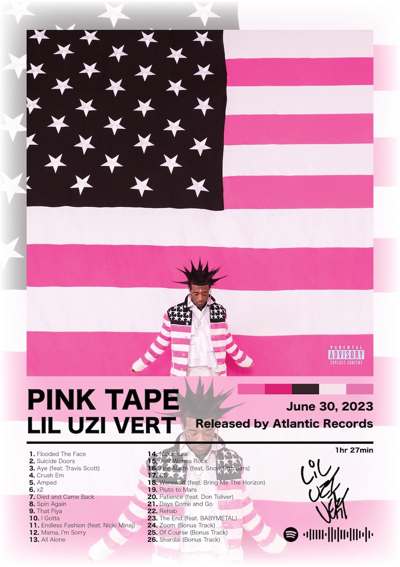 Pink Tape by Lil Uzi Vert | Album Cover A2 Poster - Etsy