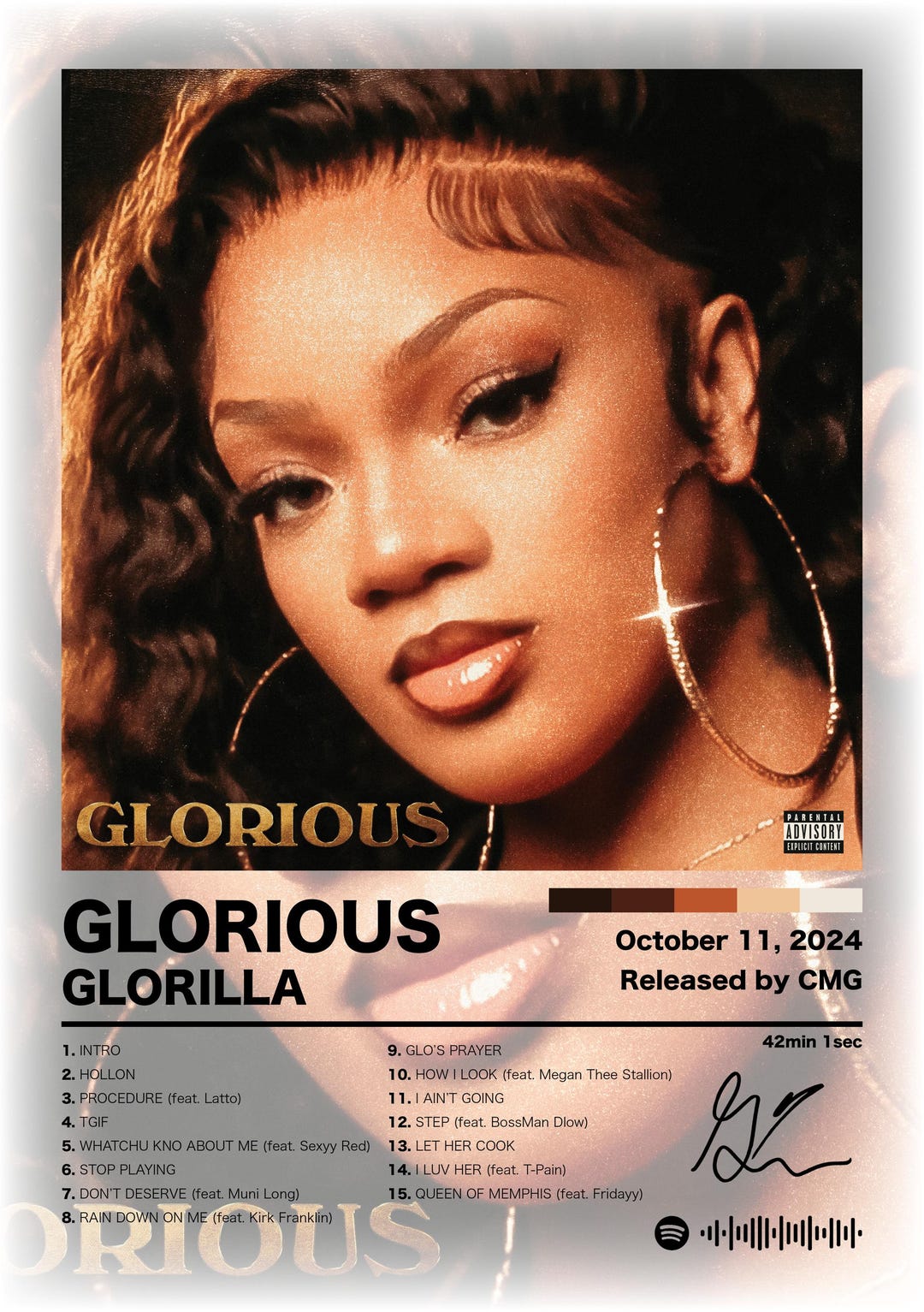 Glorious by Glorilla | Album Cover A2 Poster - Etsy
