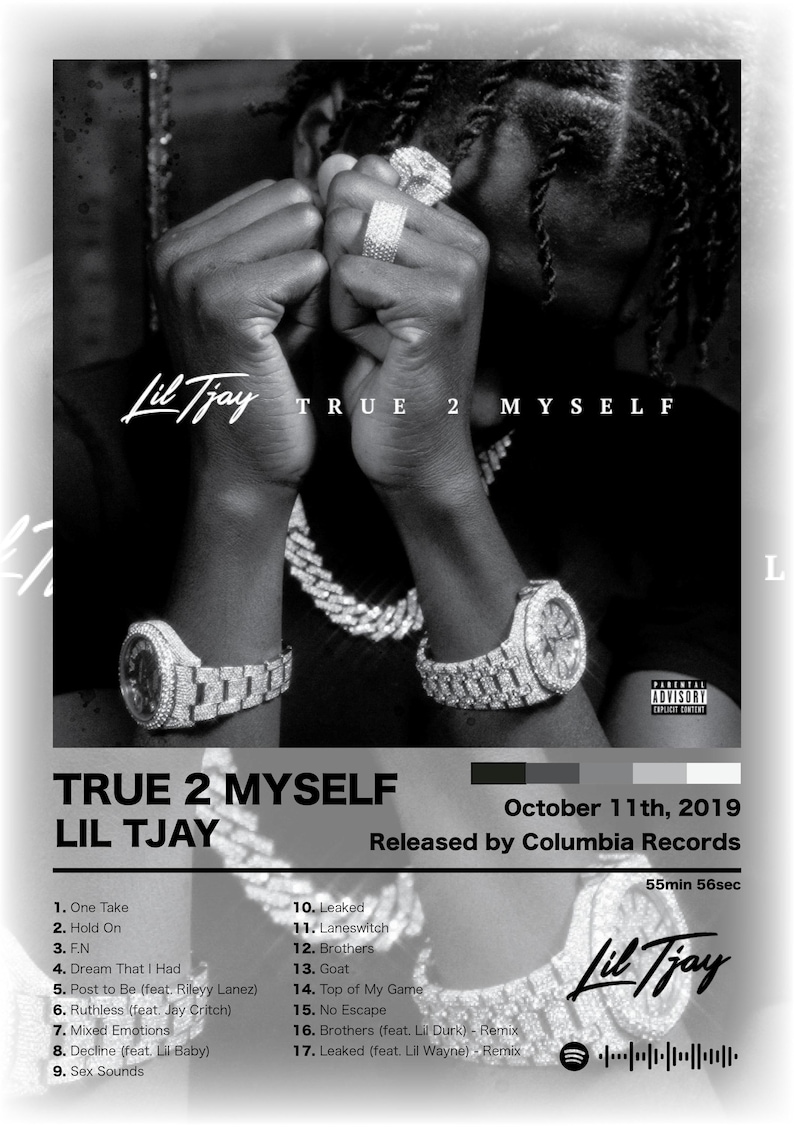 True 2 Myself by Lil Tjay | Album Cover A2 Poster - Etsy