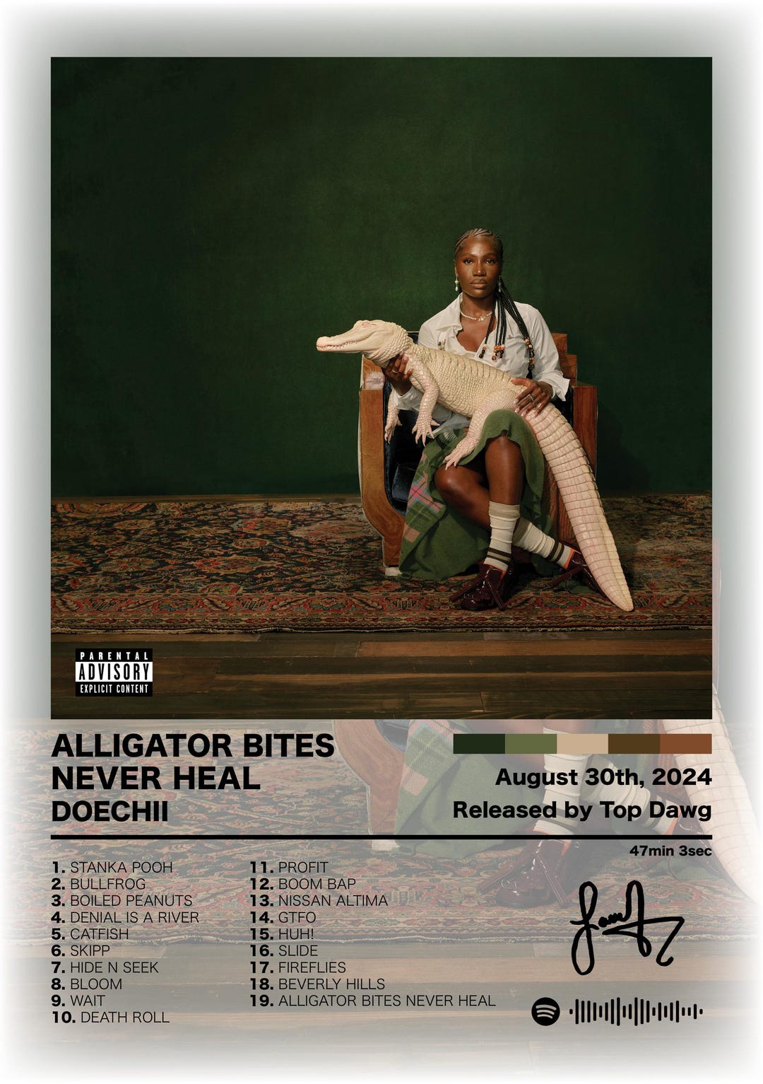 Alligator Bites Never Heal by Doechii | Album Cover A2 Poster - Etsy