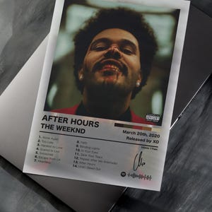 After Hours by the Weeknd | Album Cover A2 Poster - Etsy